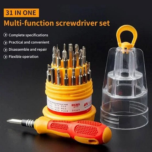 Screwdriver Set, Steel 31 in 1 with 30 Screwdriver Bits, Professional ...